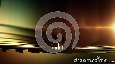 4K Golden Revolving Stage with Sliding Spotlights Animated Loop ...