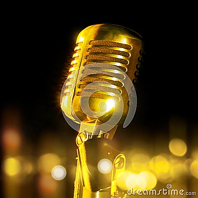 Golden Microphone Royalty Free Stock Photography - Image: 21745417