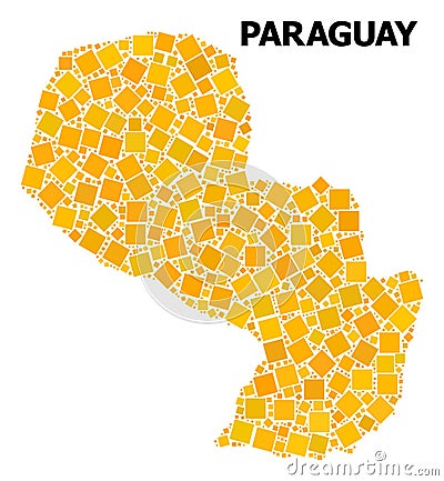 Golden Rotated Square Pattern Map Of Paraguay Royalty-Free Illustration ...