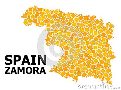 Golden Rotated Square Pattern Map Of Zamora Province Royalty-Free Stock ...