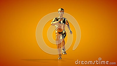 Golden Runner Seamless Loop Front View, Orange Studio, Luma Matte ...