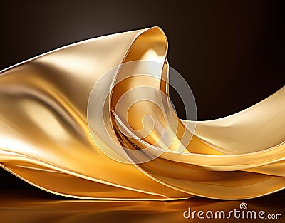 Golden Sheet Strips Forming A Flowing Abstract Background. Stock Photo ...