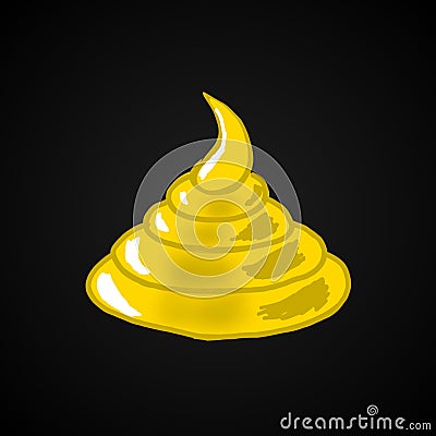 Golden Shiny Poop Drawing In Dark Background Stock Photography ...