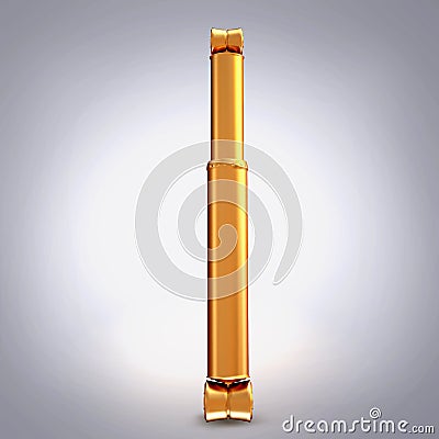 Golden Shock Absorber On Grey Background. Royalty-Free Stock ...