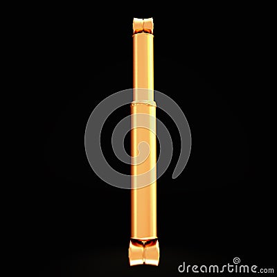 Golden Shock Absorber Isolated On Black Background. Stock Image ...