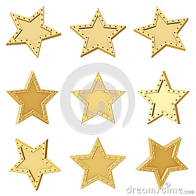 Golden Star. Different Angles Stock Image | CartoonDealer.com #55094311