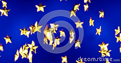 The Golden Stars Falling Smoothly, Christmas Loop Background Stock ...