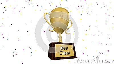 Golden Trophy Award Best Client Stock Video - Video of trophy, video ...