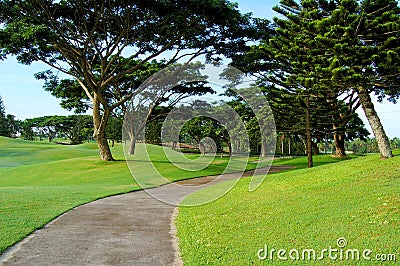 Golf Course Pathway At Mount Malarayat In Lipa, Batangas, Philippines ...