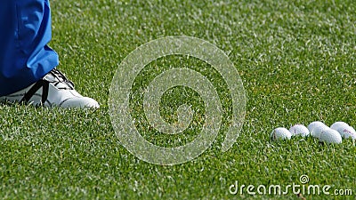 Golfer Hitting Golf Shot with Club on the Course. Hit the Ball Golf ...