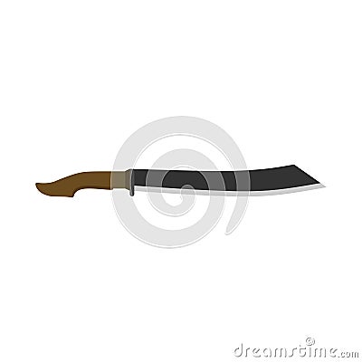 Golok Machete Flat Design Vector Illustration Isolated On White ...