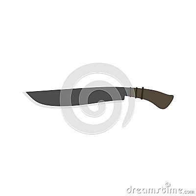 Golok Machete Flat Design Vector Illustration Isolated On White ...