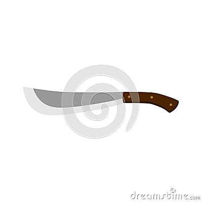 Golok Machete Flat Design Vector Illustration Isolated On White ...