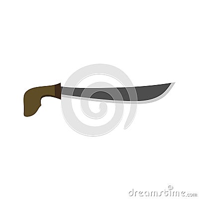 Golok Machete Flat Design Vector Illustration Isolated On White ...