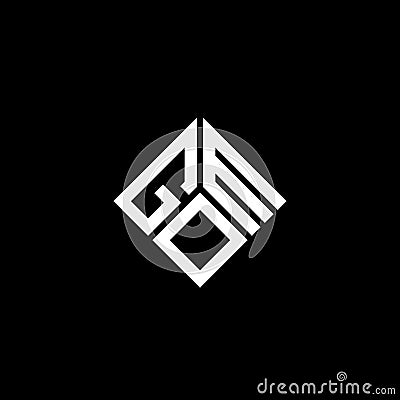 GOM Letter Logo Design On Black Background. GOM Creative Initials ...