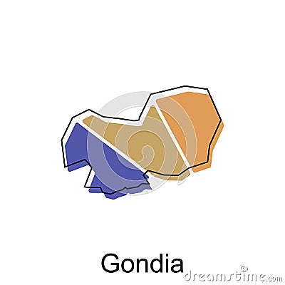 Gondia City Of India Map Vector Illustration, Vector Template With ...