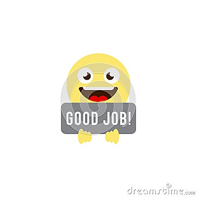 Good Job Emoticons Vector Icon Symbol Isolated On White Background ...