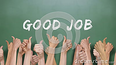 Good Job with Many Thumbs Up Stock Video - Video of message, hands ...
