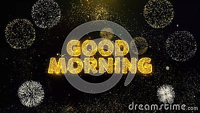 Good Morning Text Sparkler Glitter Sparks Firework Loop Animation Stock ...