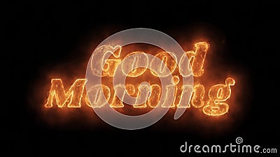 Good Morning Word Animated Burning Realistic Fire Flame Loop Stock ...