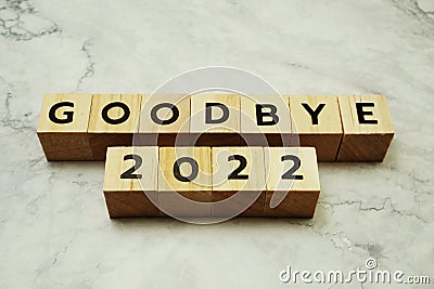 Goodbye 2022 Alphabet Letters On Marble Background Stock Photo ...