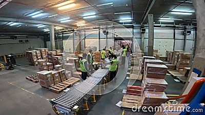 Goods are Unloaded from the Truck. the Process of Unloading Goods from ...