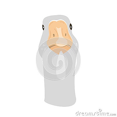 Goose Head Cartoon Vector Illustration Isolated On White. Flat Style ...