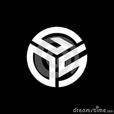 GOS Letter Logo Design On Black Background. GOS Creative Initials ...