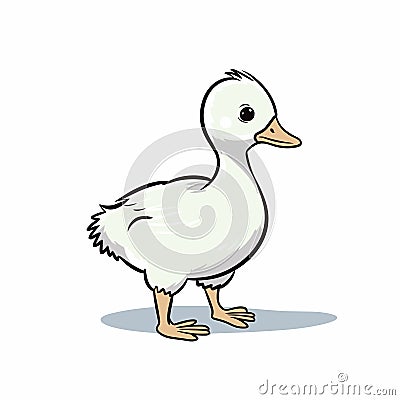 Gosling Hand-drawn Illustration. Gosling. Vector Doodle Style Cartoon ...