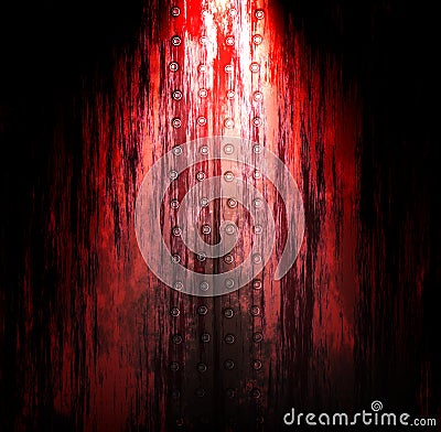 Goth Bloody Splashed Illuminated Metal Panel With Screw Bolt Royalty ...