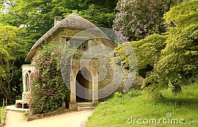 Gothic Cottage In Stourhead Garden, In England. Stock Photo - Image ...
