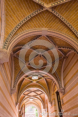 Gothic Cross Vault Of Red Bricks Editorial Image | CartoonDealer.com ...
