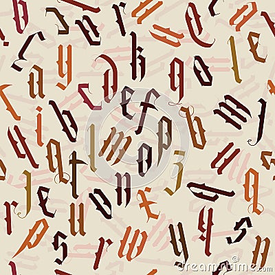 Gothic Alphabet Lowercase Calligraphic Letters. Vector | CartoonDealer ...