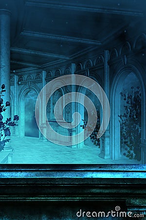 Dark Crypt with a Creepy Altar Stock Illustration - Illustration of ...