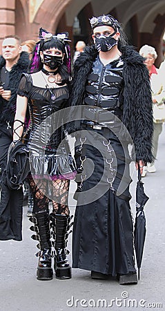 Gothic Pair With Dracula Eyes At Goth-festival2009 Editorial ...