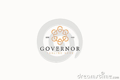 Governor Sign Symbol Abstract Circle Monogram Logo Business Office ...
