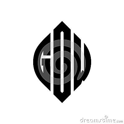GOW Circle Letter Logo Design With Circle And Ellipse Shape. GOW ...