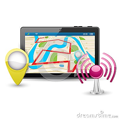 Generic GPS Navigation Device Stock Vector - Illustration of drive ...