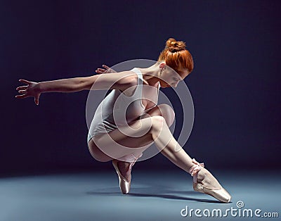 Graceful Slender Ballerina Dancing In Studio Stock Photo - Image: 40571838