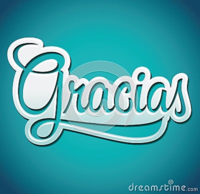 Gracias - Merci Texte Espagnol - Lettrage Illustration de Vecteur ...