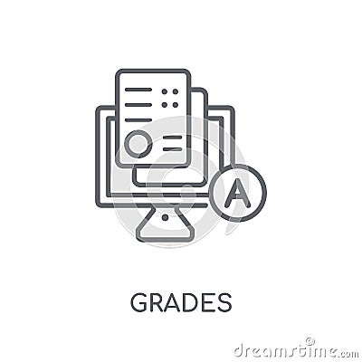Grades Linear Icon. Modern Outline Grades Logo Concept On White Cartoon ...