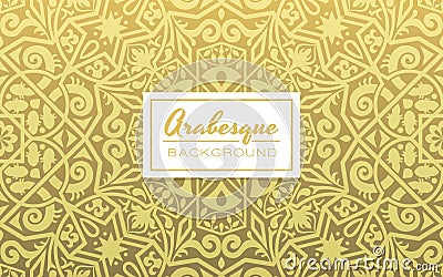 Gradient Golden Arabesque Background Design Cartoon Vector ...