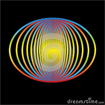 Gradient Rainbow Colors Dynamic Ellipse Shape On Black Background ...
