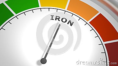 Iron Level Abstract Scale. Food Value Measuring. 3D Render Stock Video ...