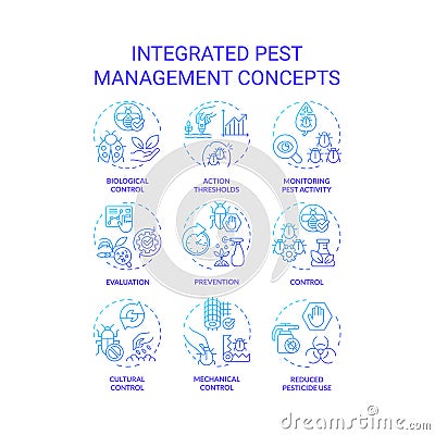 Gradient Set Representing Integrated Pest Management Cartoon Vector ...