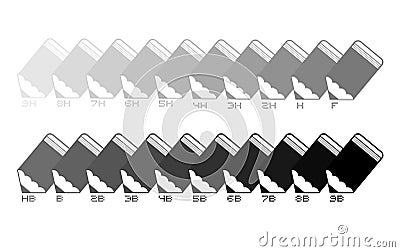 Grading Scale For Graphite Pencils Vector Illustration | CartoonDealer ...