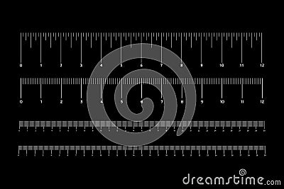 Graduated Ruler Vector Illustration On A White Background. Inch And ...