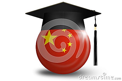 Graduation Cap And China Flag Royalty-Free Stock Photography ...
