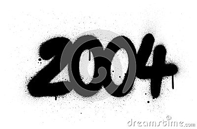 Graffiti Number 2004 Sprayed In Black Over White Vector Illustration ...