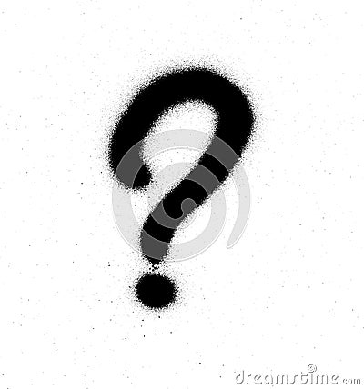 Graffiti Question Mark In Black Over White Vector Illustration ...